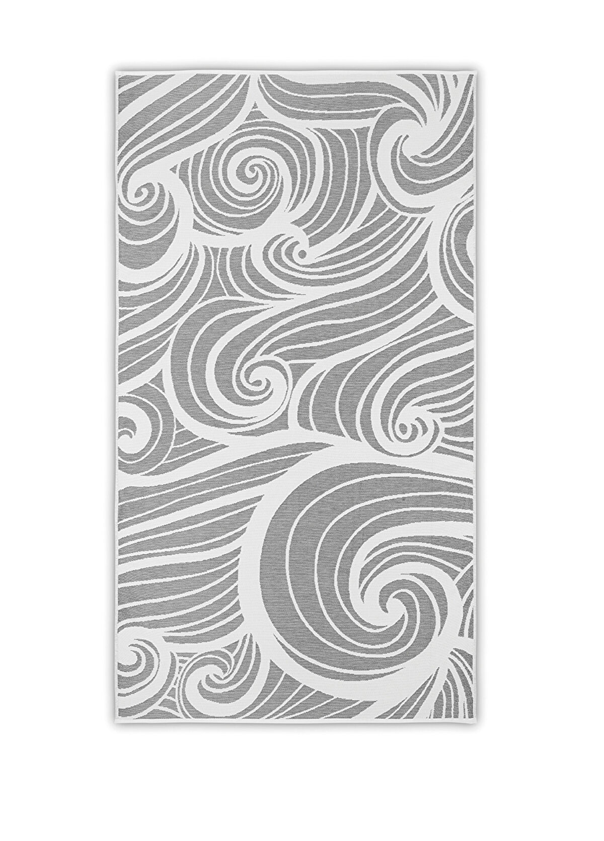 Hamam - Sea Surf Gray White Wave Pattern Towel