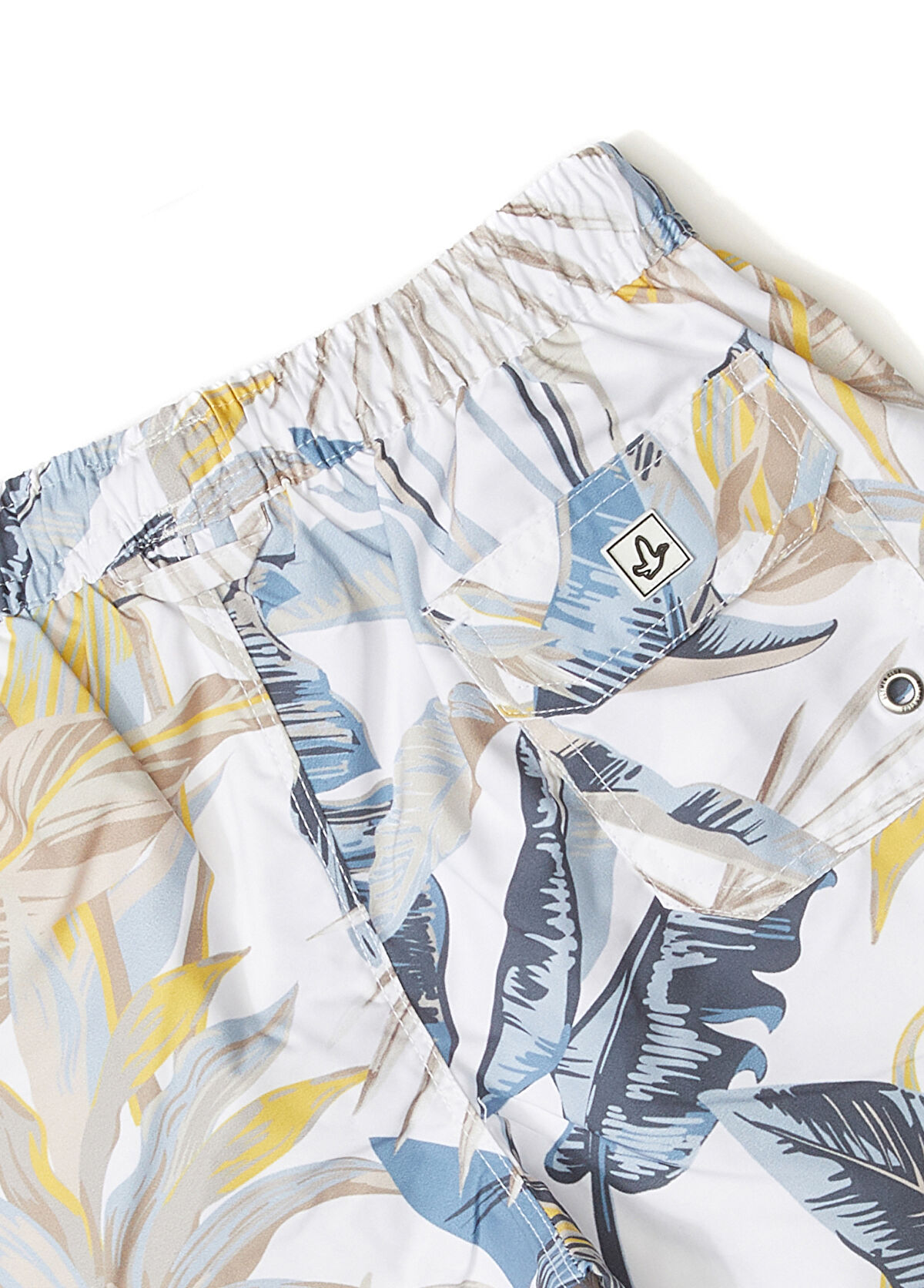 Beymen Club - Beyaz Lacivert Yaprak Desenli Erkek Çocuk Mayo - Lacivert ...