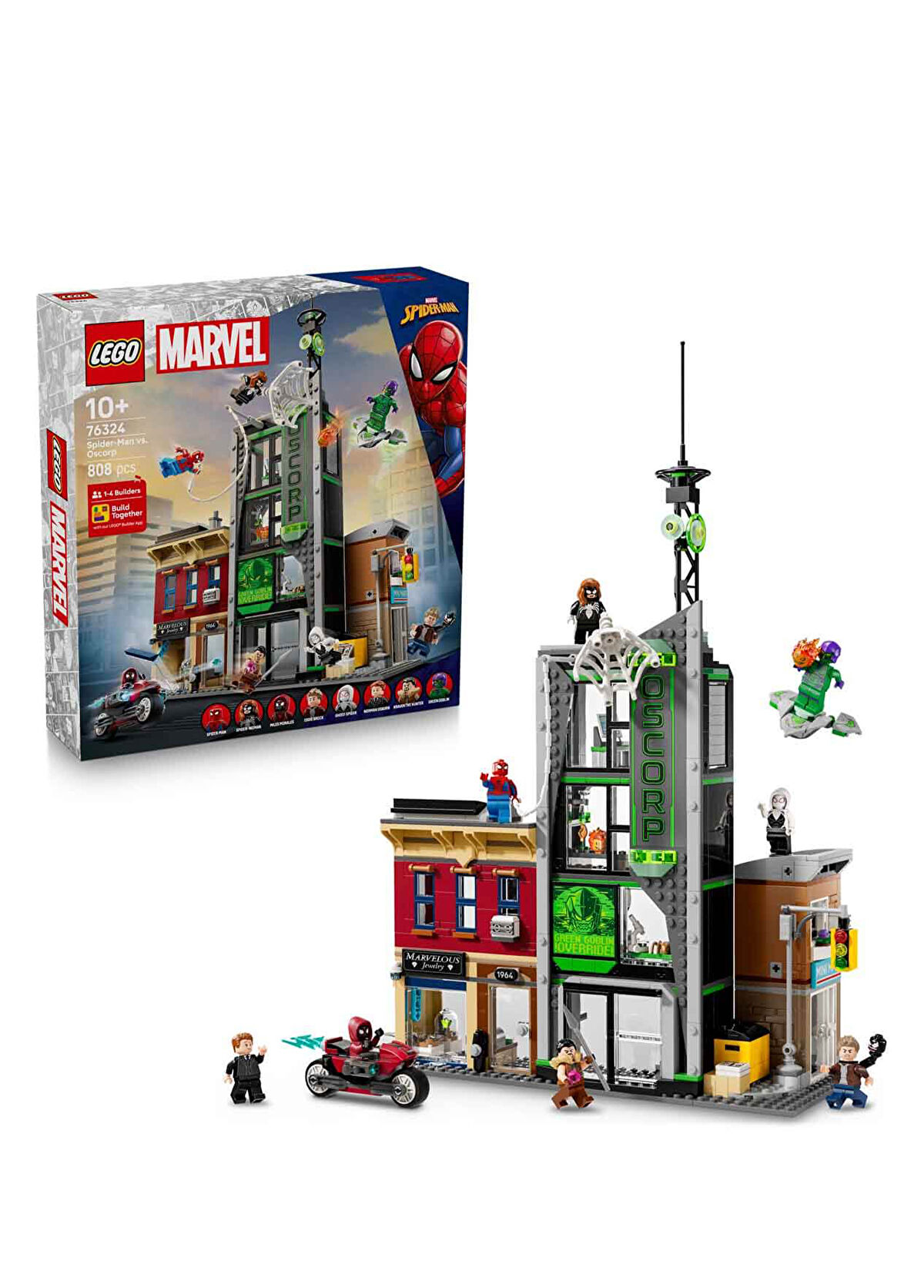 Lego - Spider-Man vs. Oscorp 808 Piece 10+ Years Building Toy 76324