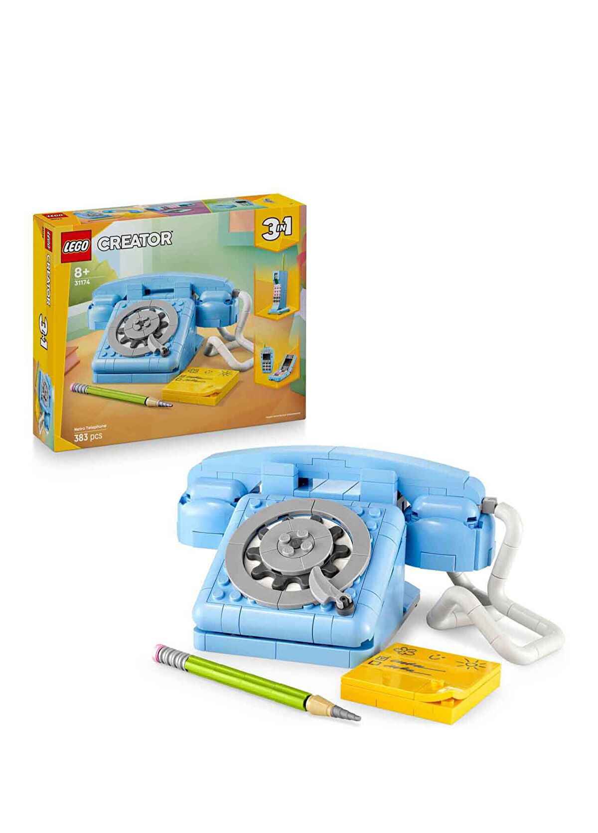 Lego - Creator 3-in-1 Retro Phone 383 Pieces Ages 8+ Building Toy That ...