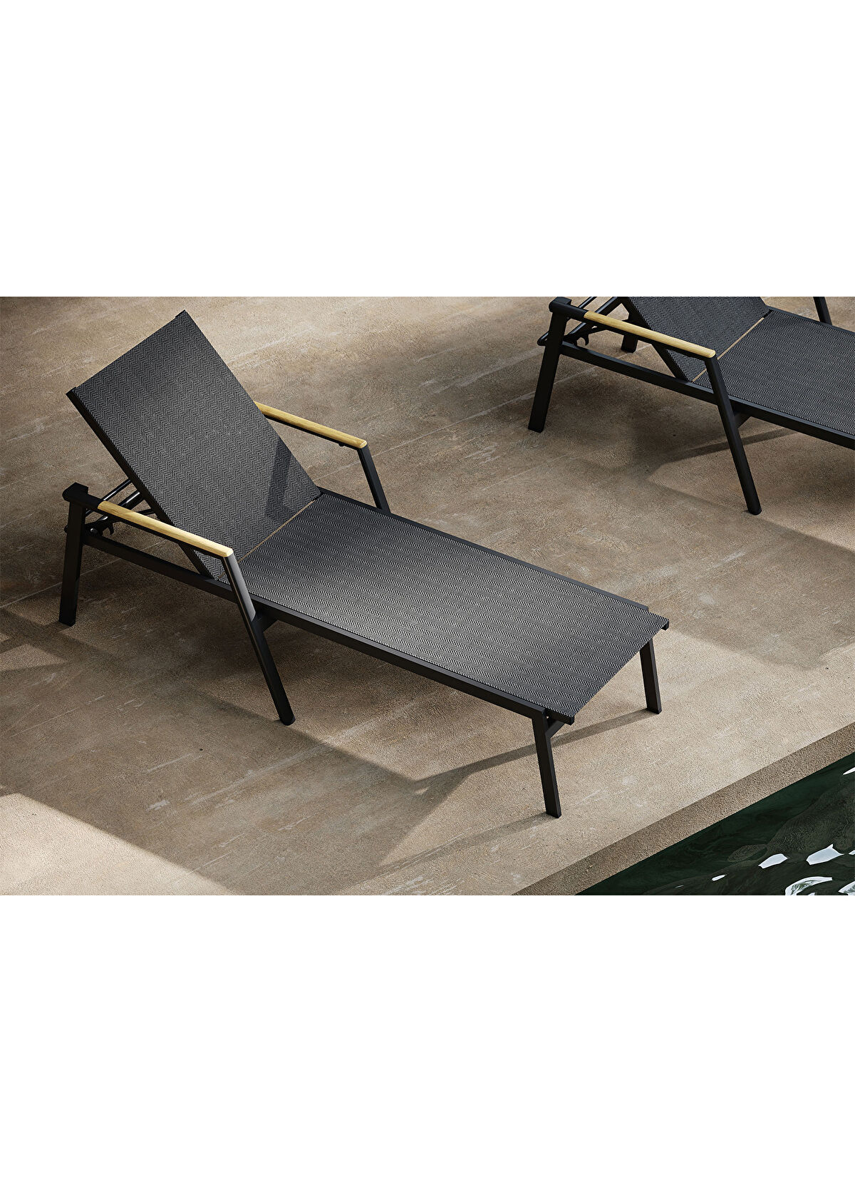 Snoc - Gemma Alüminyum Antrasit Şezlong - Antrasit
