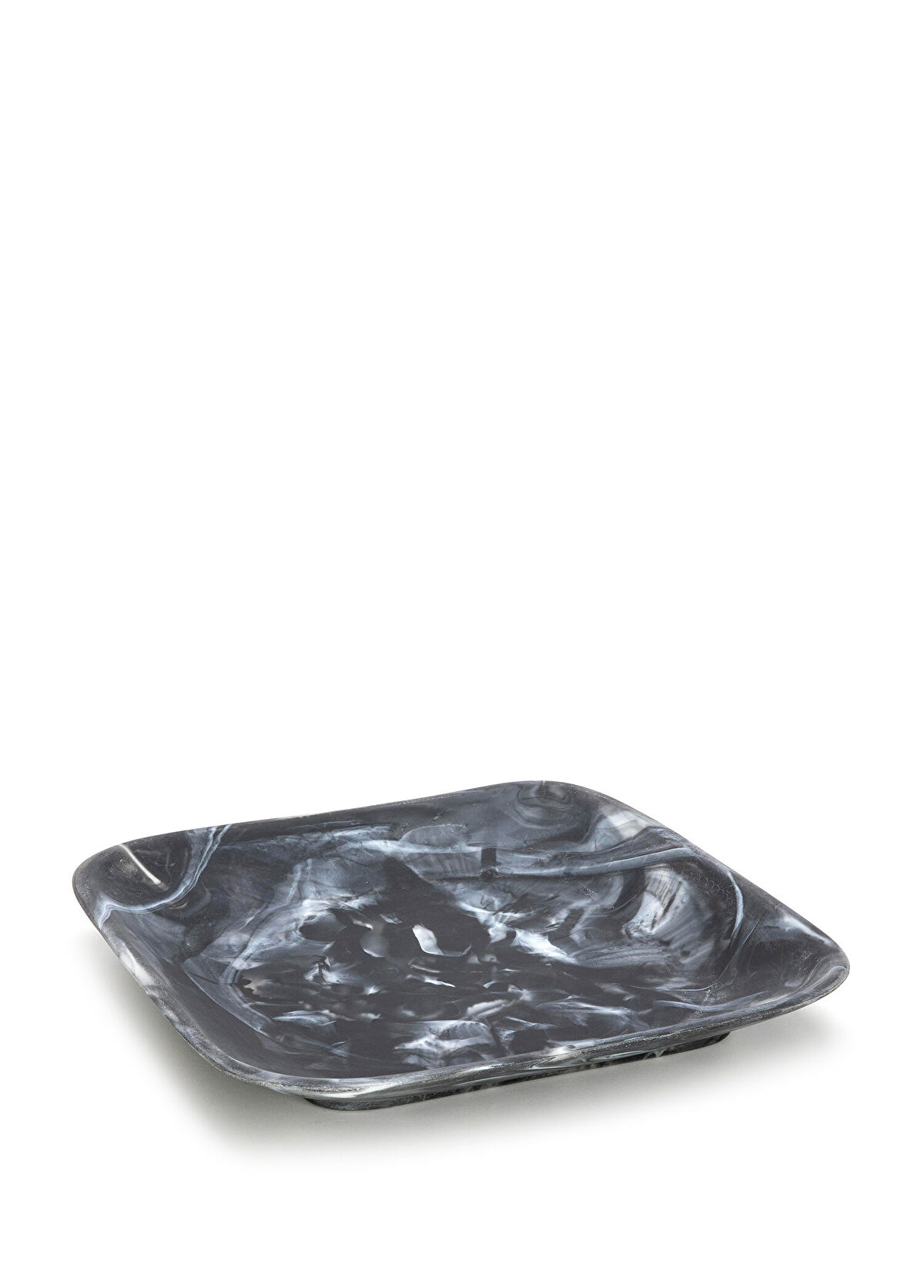 Nashi - Resin Siyah Büyük Kare Tepsi - Siyah