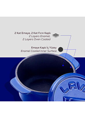 LAVA - Folk Series Blue Cast Iron Mini Pot 9 cm