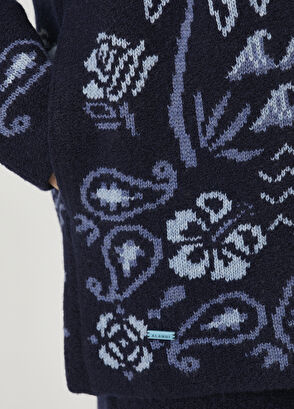 Alanui Lacivert Erkek Lacivert Palmiye Jakarlı Yün Triko Hırka 1848210 ...