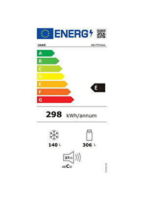 Haier - HB17FPAAA Gardırop Tipi No Frost Buzdolabı 446 lt - Gri