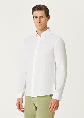 Michael Kors - Beyaz Keten Gömlek - Beyaz