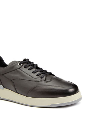 George Hogg - Antrasit Erkek Deri Sneaker - Antrasit