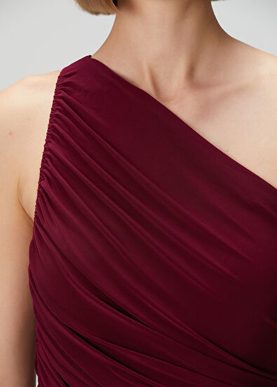 Norma Kamali Bordo Kadın Bordo Asimetrik Kokteyl Elbise 1883031 | Beymen