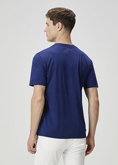 Kiton Koyu Mavi Erkek Koyu Mavi Logo Nakışlı T-shirt 1731027 | Beymen