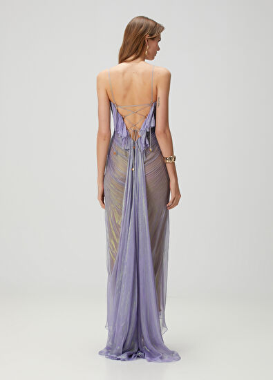 Maria Lucia Hohan - Raisa Açık Mavi Maksi İpek Abiye Elbise - Açık Mavi