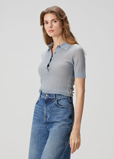 Chloe Mavi Kadın Mavi Yün Polo Triko 1686582 | Beymen