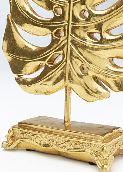 Kare Design - Monstera Leaf Gold Dekoratif Obje - Çok Renkli