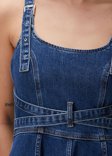 Network İndigo Kadın İndigo Midi Denim Elbise 1664039 | Beymen