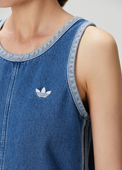 Adidas Mavi Kadın Adicolor 3 Stripes Mavi Denim Elbise 1710122 | Beymen