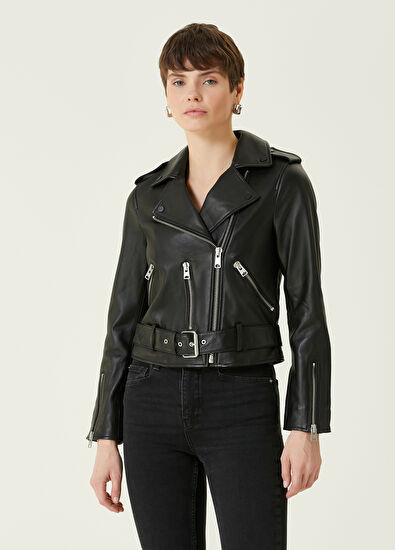 AllSaints Siyah Kadın Siyah Kruvaze Deri Ceket 1452674 | Beymen