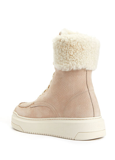 Santoni - Pudra Logolu Kadın Deri Bot - Pudra