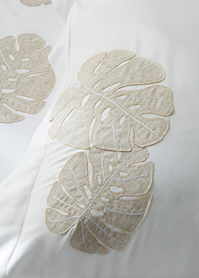 Chakra - Monstera Ekru Bambu Çift Kişilik Nevresim Takımı 200 x 220 cm ...