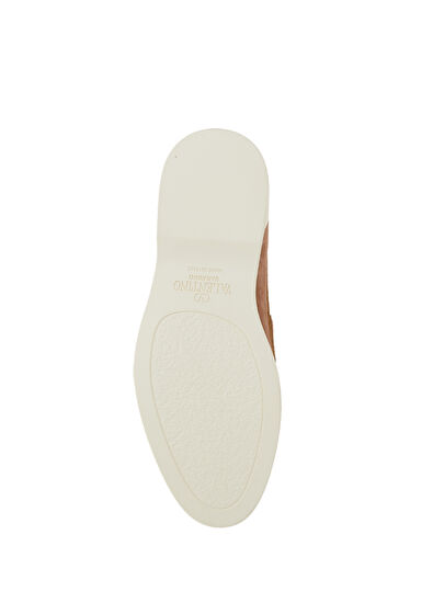 Valentino Garavani Kamel Kadın Camel Logo Detaylı Kadın Deri Loafer ...