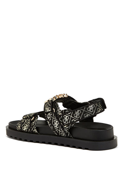 Guess - Fabelis Siyah Logolu Kadın Sandalet - Siyah