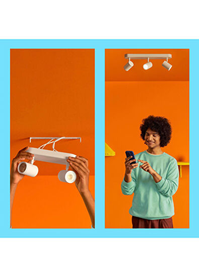 Wiz - Imageo Black 3-Pack Adjustable White and Color Smart Ceiling Light
