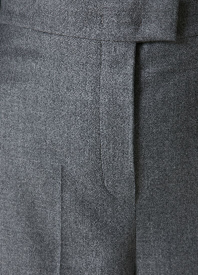 Fendi - Gri Wide Leg Yün Pantolon - Gri