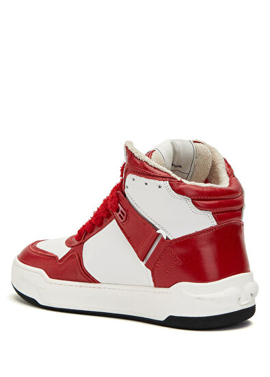 Zadig&Voltaire - Kırmızı Logo Detaylı Kadın Deri Sneaker - Kırmızı