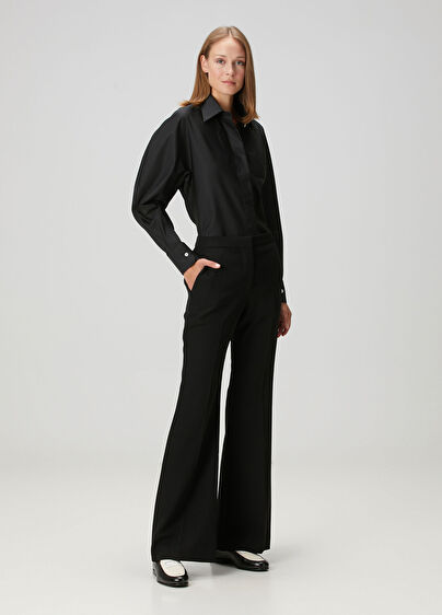 Givenchy Siyah Kadın Siyah Bootcut Yün Pantolon 1801218 | Beymen