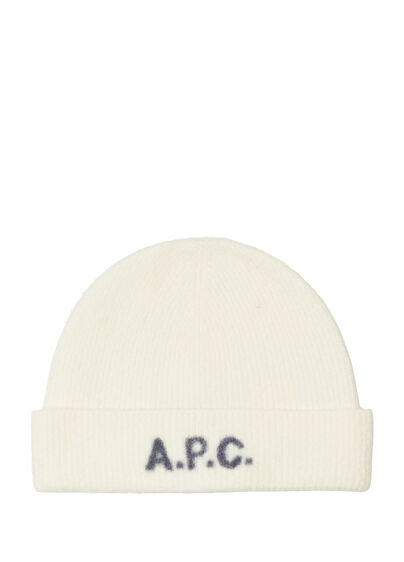 Cream APC Cream Men Cream Logo Men's Wool Beanie 1824537 | Beymen