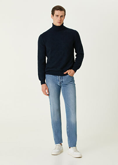 Kiton - Koyu Mavi Yün Jean Pantolon - Koyu Mavi