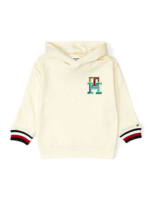 Beige Hooded Kids Sweatshirt