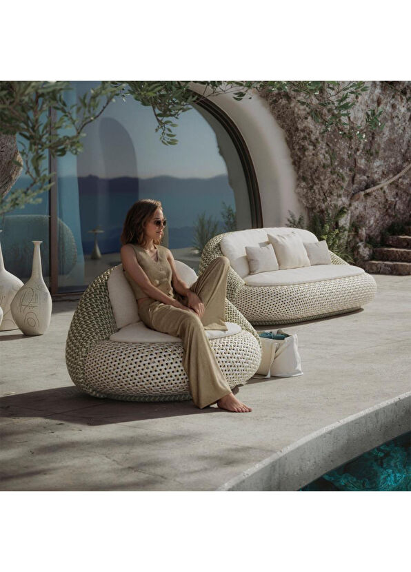 Dedon - Atolo Spring Mist Açık Gri İkili Bahçe Koltuğu - Açık Gri