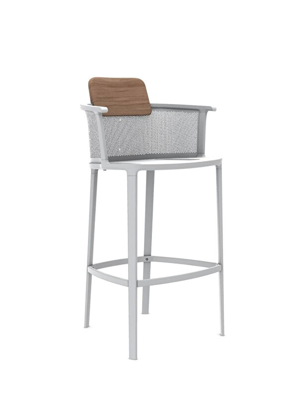 Ethimo - Nicolette Warm White Aluminum Garden Bar Chair