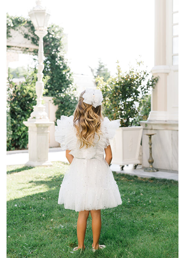 Be Stella - Chicca Beyaz Kız Çocuk Elbise - Beyaz