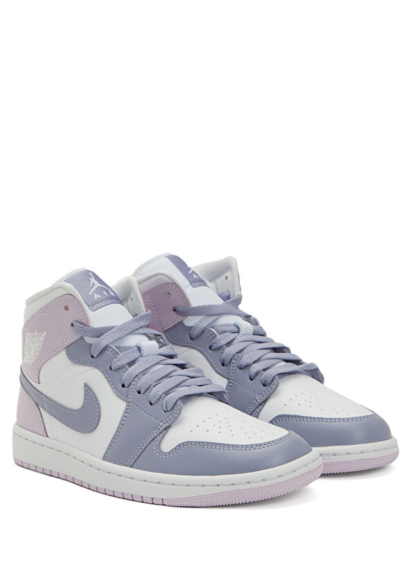 Nike - WMNS Air Jordan 1 Mid Kadın Deri Sneaker - Mor
