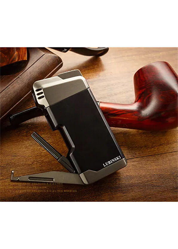 Lubinski - Brown Pipe Lighter with Spoon