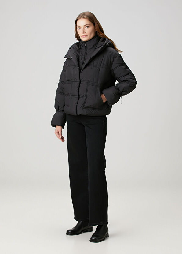 Guess - New Daisy Black Hooded Puffer Jacket
