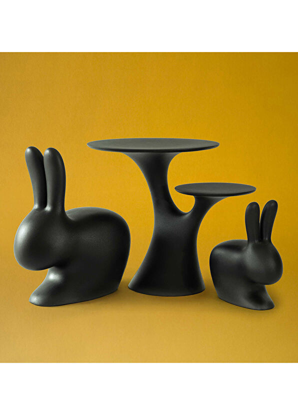 Qeeboo - Rabbit Tree Siyah İki Başlıklı Orta Sehpa - Siyah