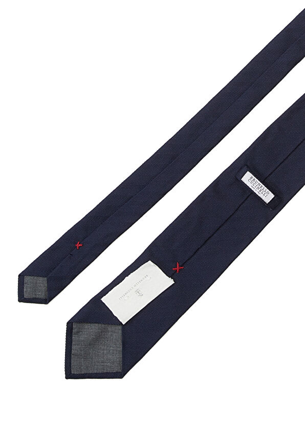 Brunello Cucinelli Lacivert Erkek Lacivert Desenli İpek Kravat 1523028 ...