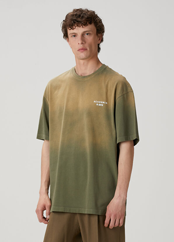 Academia - Awards Haki Logo Baskılı T-shirt - Haki