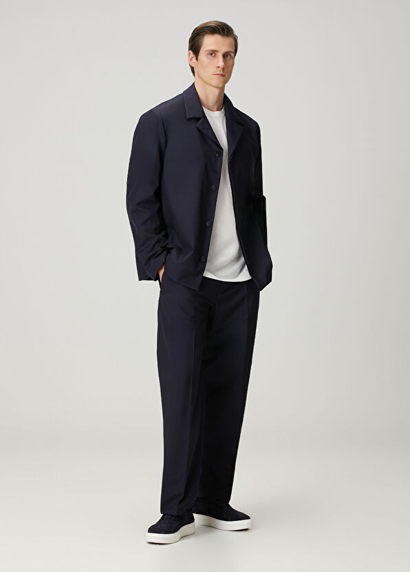 Navy blue Knt Navy blue Men Navy Blue Wool Jacket 1792039 | Beymen