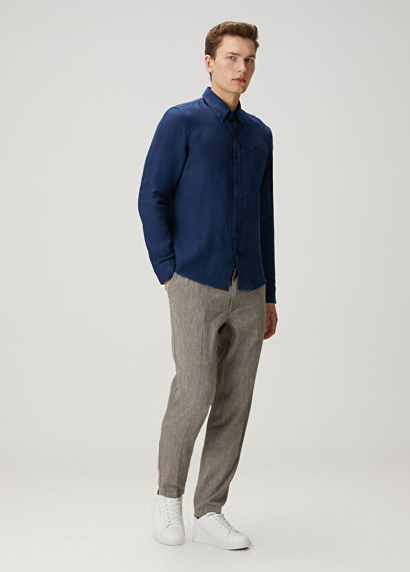 Michael Kors - Koyu Lacivert Keten Gömlek - Koyu Lacivert