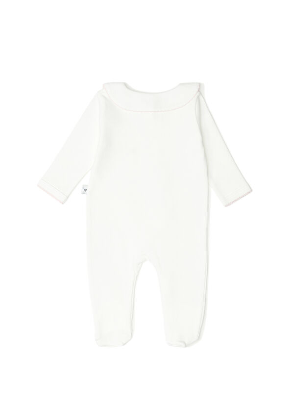 Florije - Pembe Nakışlı 4lü Organik Pamuk Yeni Doğan Seti - Pembe