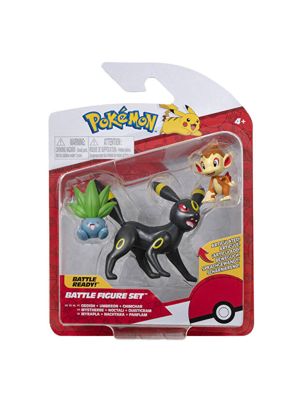 Pokémon - Seri 13 Oddish Umbreron Chim Battle 3'lü Figür Seti - Çok Renkli