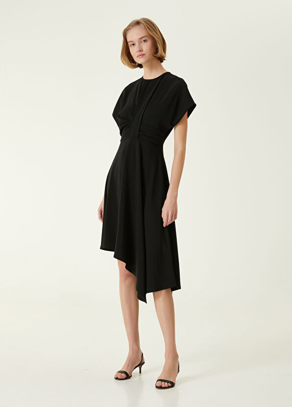 Beymen Collection - Siyah Midi Asimetrik Elbise - Siyah