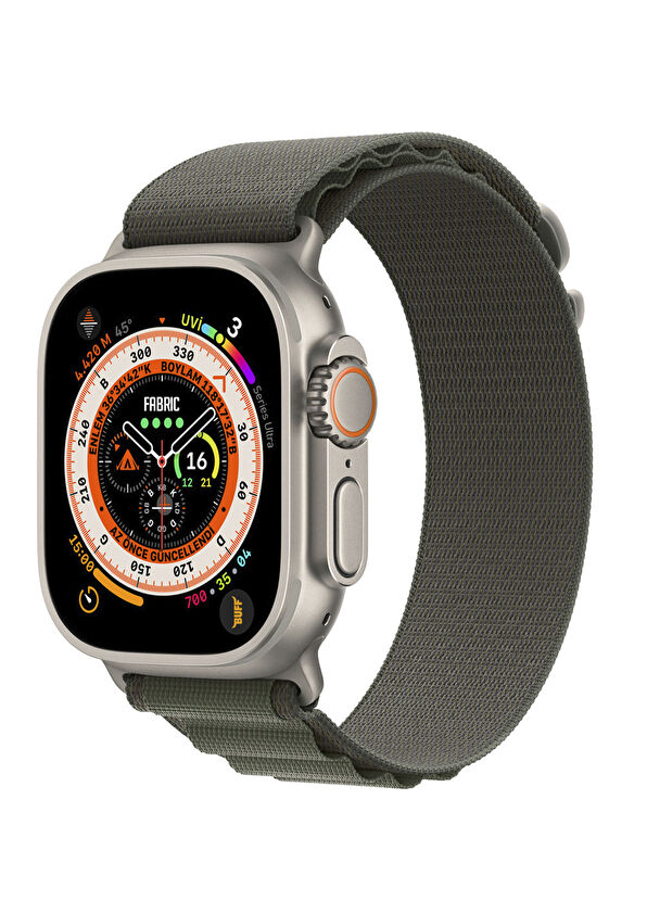 BuffLabs - Apple Watch Ultra Fabric Band 49mm Yeşil Kayış - Yeşil