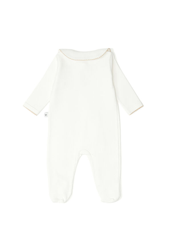 Florije - Bej Nakışlı Organik Pamuk 4lü Yeni Doğan Seti - Bej