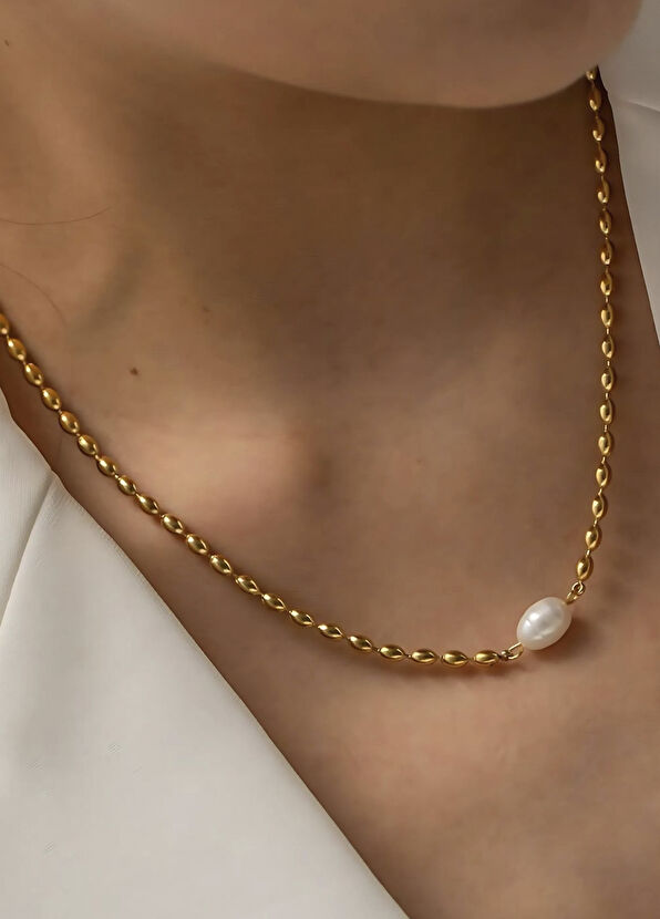 Pera Collection Beyaz Kadın İstanbul Altın Kaplama Kadın İnci Kolye 1618198 | Beymen