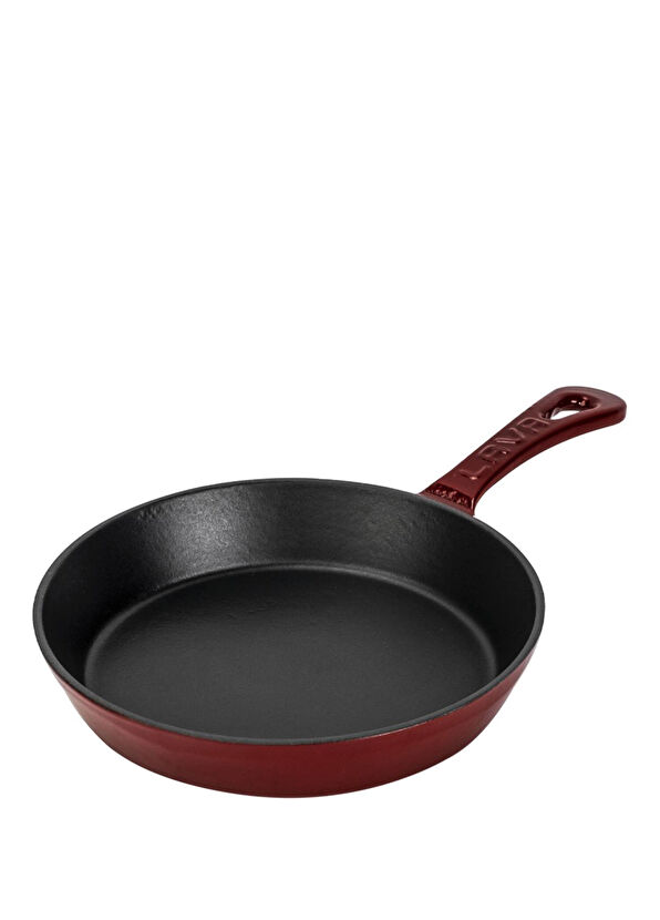 LAVA - Burgundy Cast Iron Round Solid Frying Pan with Handle 20 cm