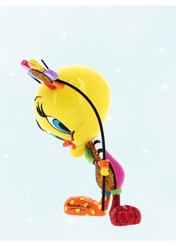 Looney Tunes - By Britto Tweety with Flower Heykel Figür - Çok Renkli