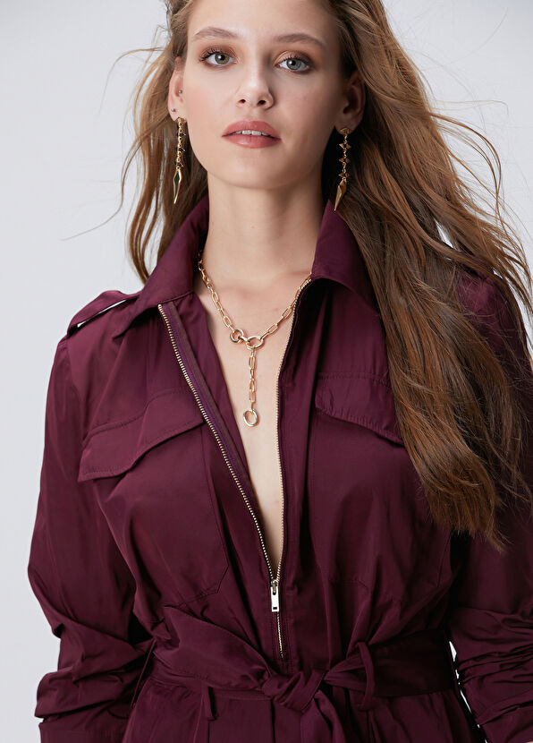 Network Vişne Kadın Vişne Kuşaklı Midi Tafta Elbise 1797953 | Beymen